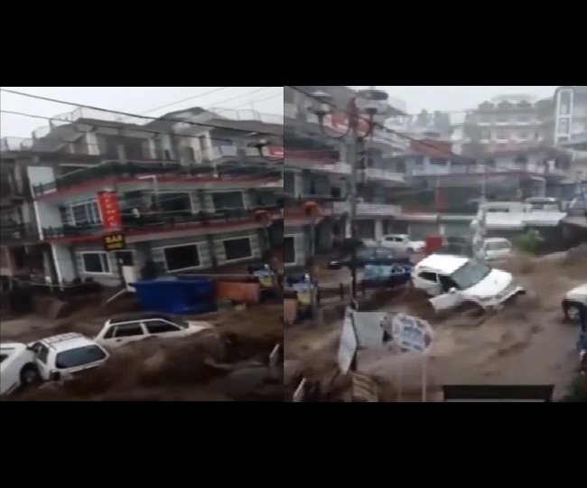Watch | Cars washed way, shops damaged as cloudburst wreaks havoc in Himachal Pradesh's Dharamshala