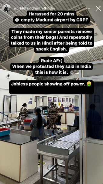 Actor Siddharth Blames Crpf At Madurai Airport For Harassing His
