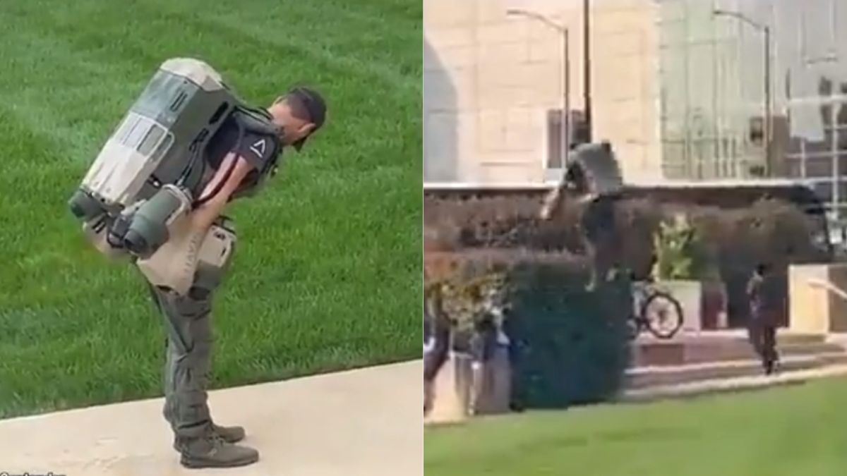 'Wow': Video Of Man Flying Using JetPack Leaves Internet Stunned | Watch
