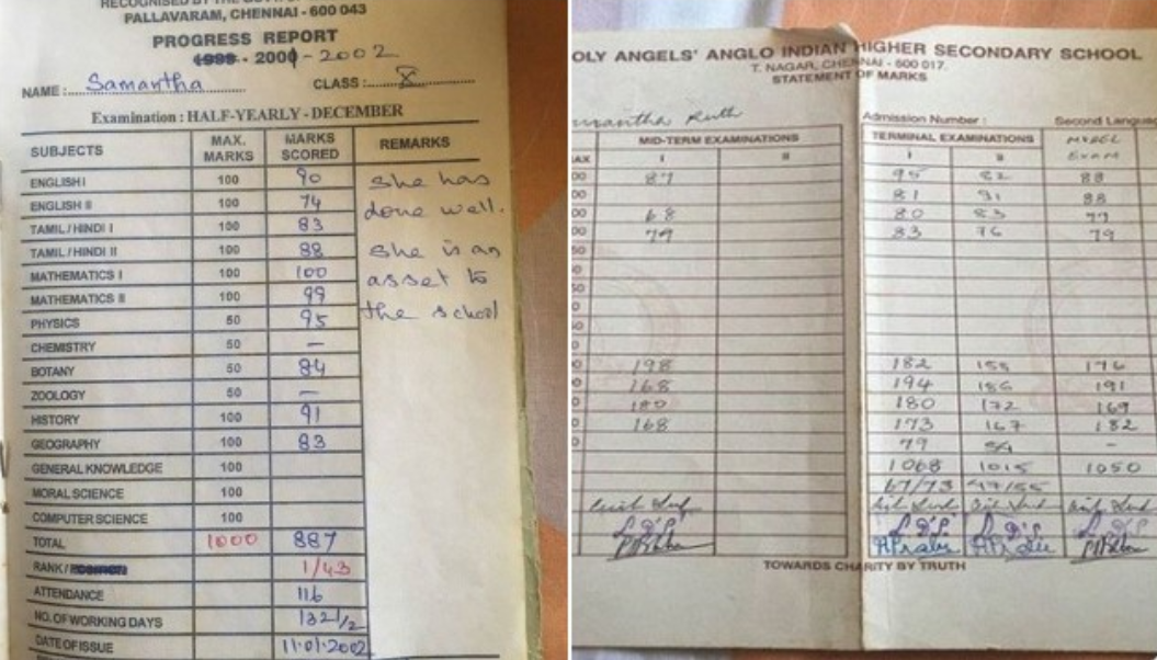 Samantha Ruth Prabhu’s 10th Class Marksheet Leaked, Actor Reacts | See Pic