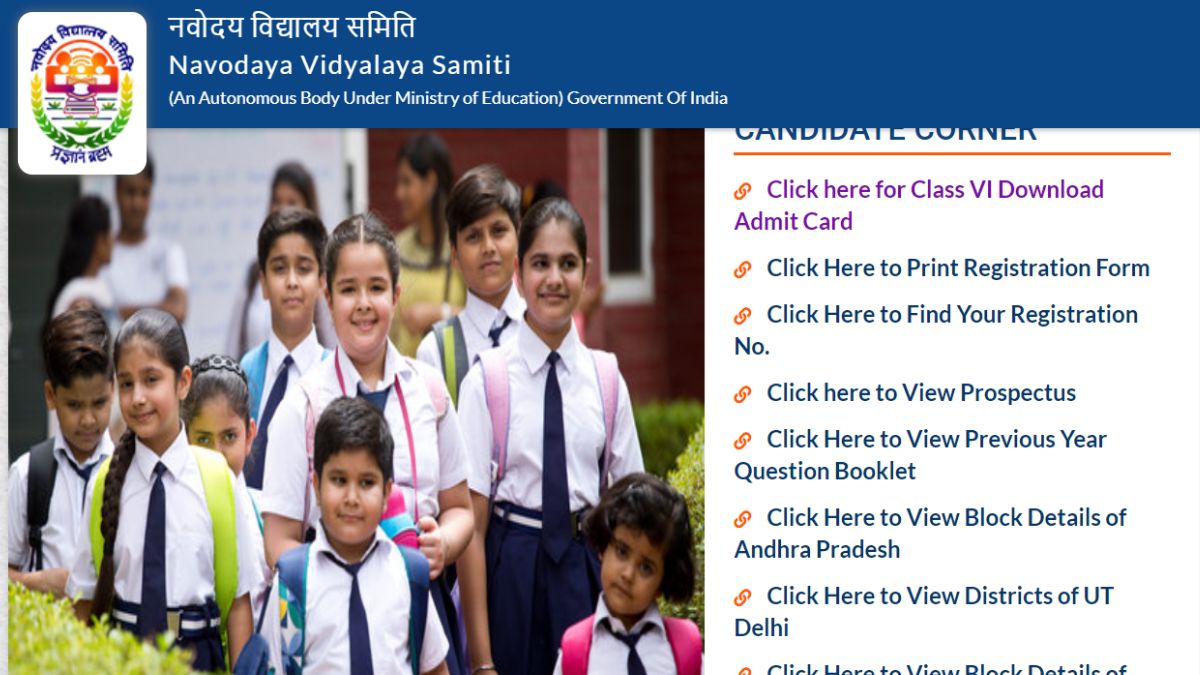 JNVST Class 6 Admit Card 2023 Out At navodaya.gov.in; Here’s How To Check