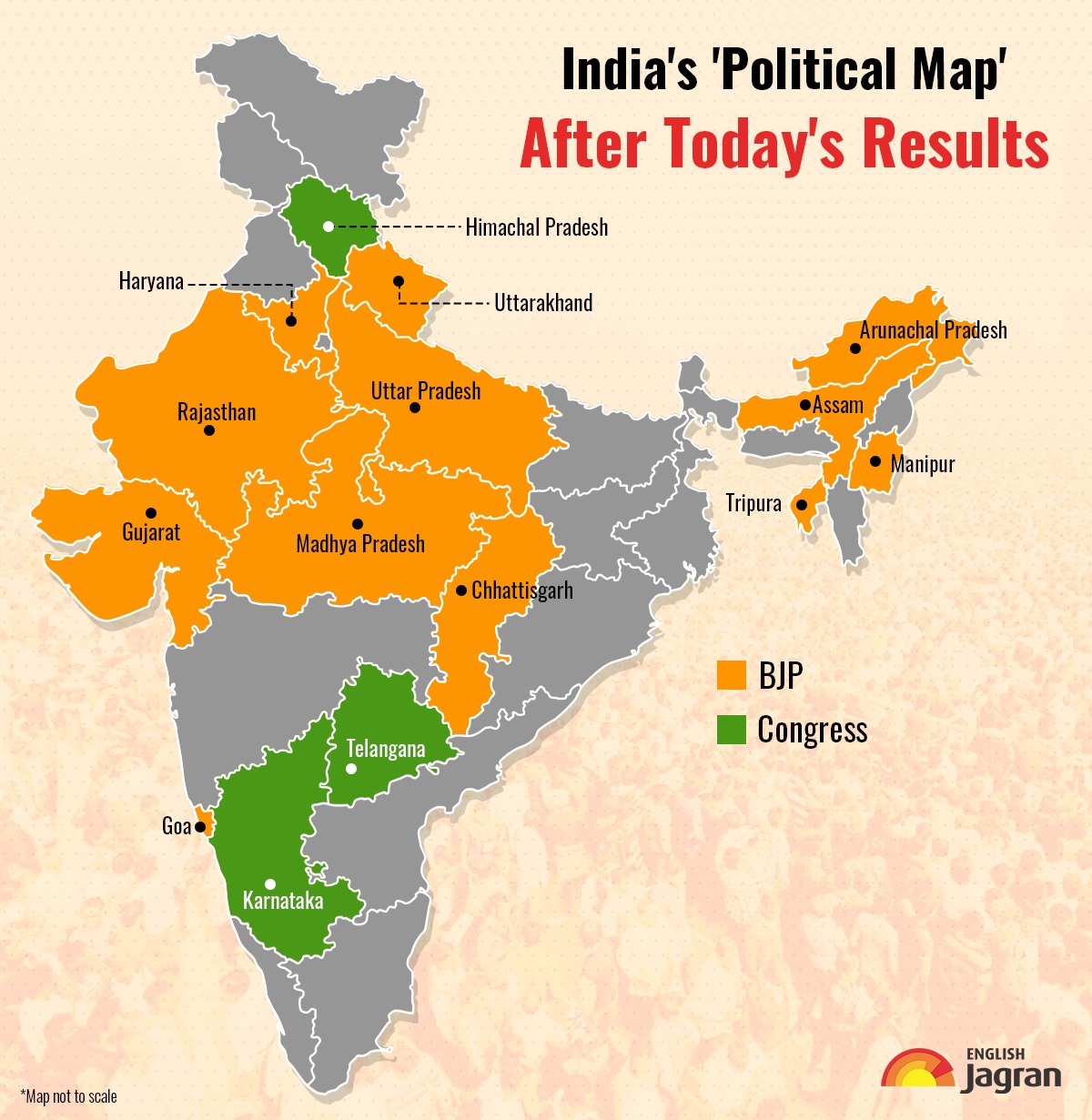BJP Reins Over 12 States With Wins In MP, Rajasthan, Chhattisgarh ...