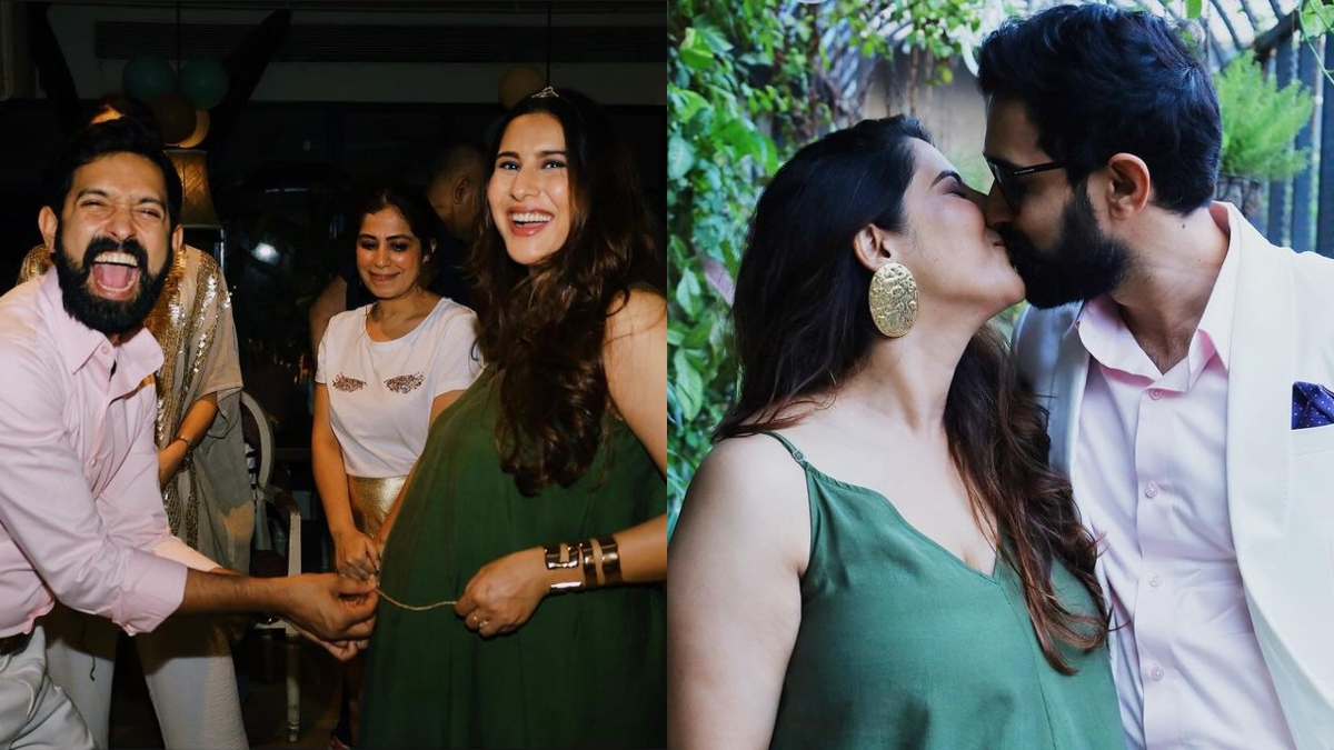 Vikrant Massey-Wife Sheetal Thakur Baby Shower: Couple Locks Lips, Play ...