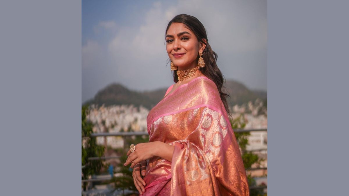 Mrunal Thakur Looks Ethereal In This Pastel-Colored Saree | See Pics