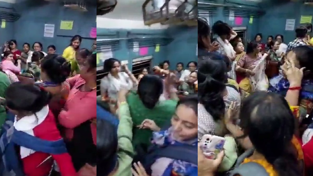 Catfight On Kolkata Local Train Goes Viral Netizens Compare It With