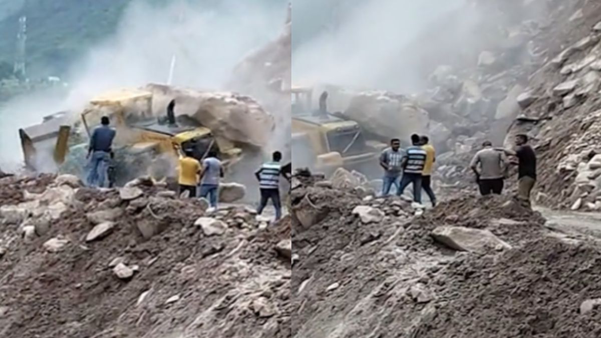 Himachal Pradesh: Debris Falls On Vehicle During Restoration Work After Landslide On Chandigarh ...