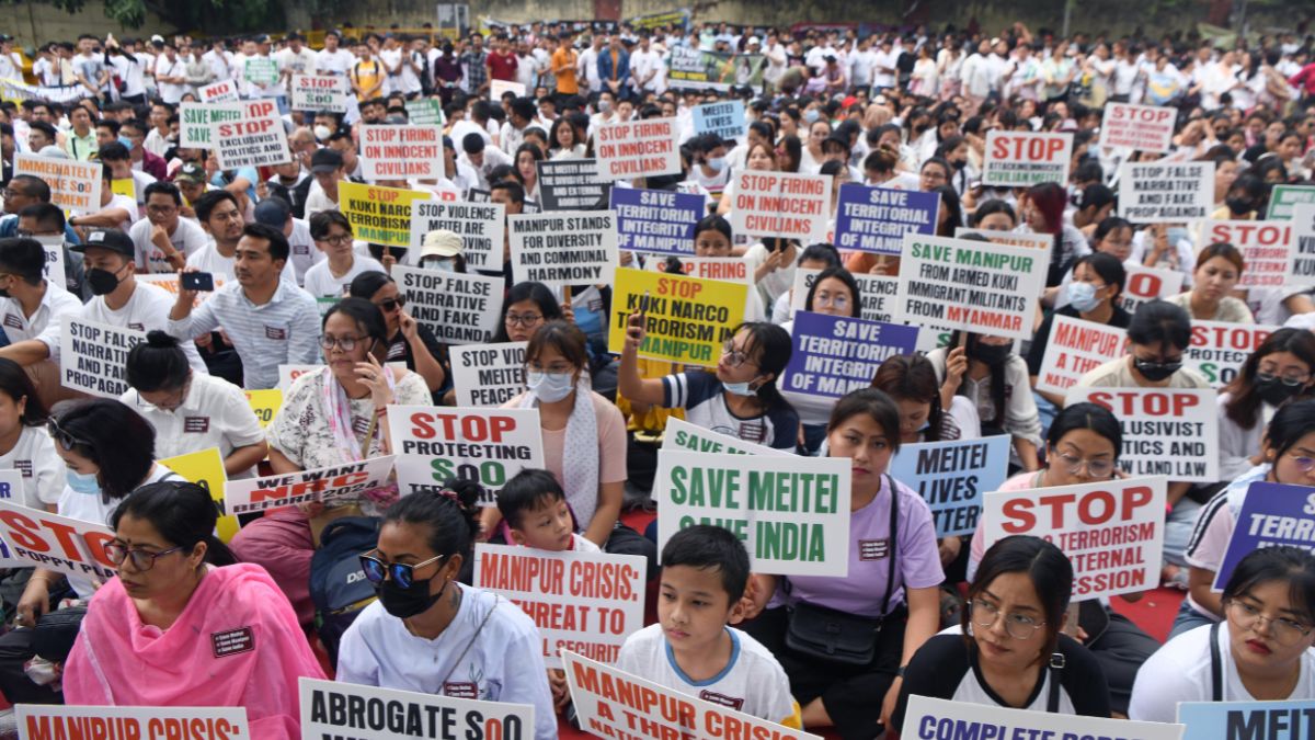 'Save Kuki Lives': Kuki Community Members Protest At Amit Shah's ...