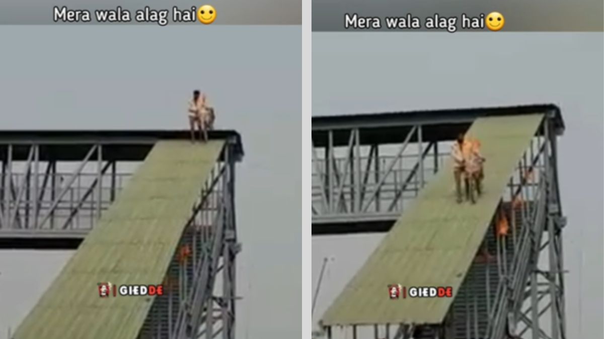 Video Of Man Cycling On Roof Of Foot Over bridge Leaves Netizens ...