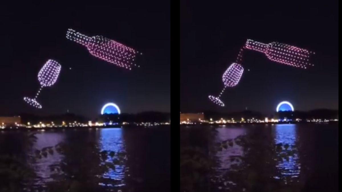 Drones Create Phenomenal Formation In Night Sky To Mark Wine Festival ...