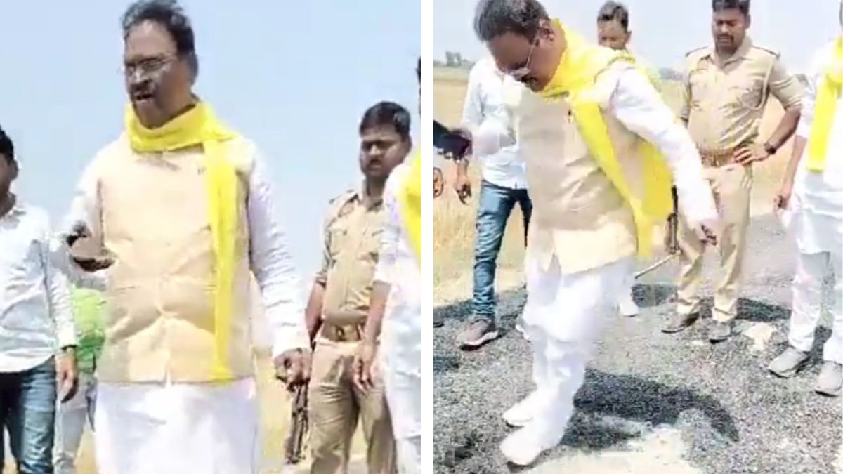 UP MLA Scolds Contractor Over Poor Quality As Newly Built Road Scrapes ...