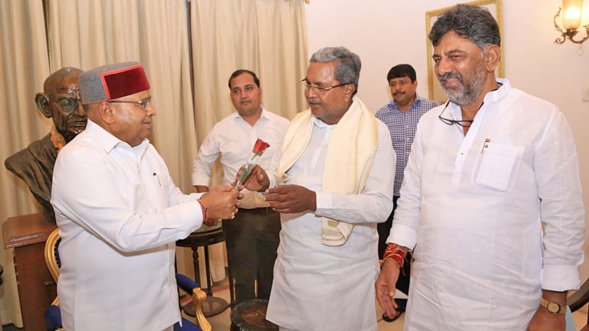 Karnataka CM Race Ends: Siddaramaiah And DK Shivakumar Meet Governor, Stake Claim To Form Govt ...