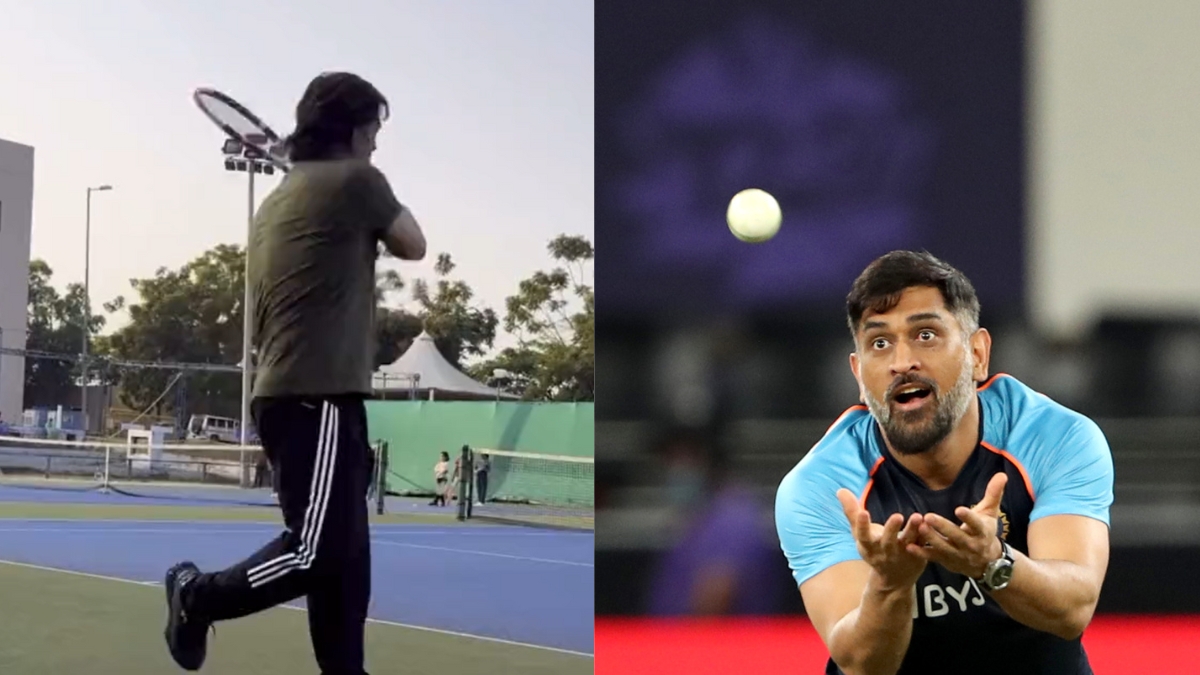 Mahendra Singh Dhoni Spotted Playing Tennis In a Viral Video | Watch