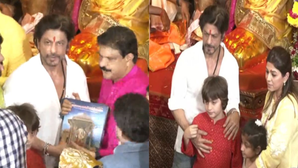 Shah Rukh Khan Visits Lalbaugcha Raja With King Khan Junior As Jawan ...