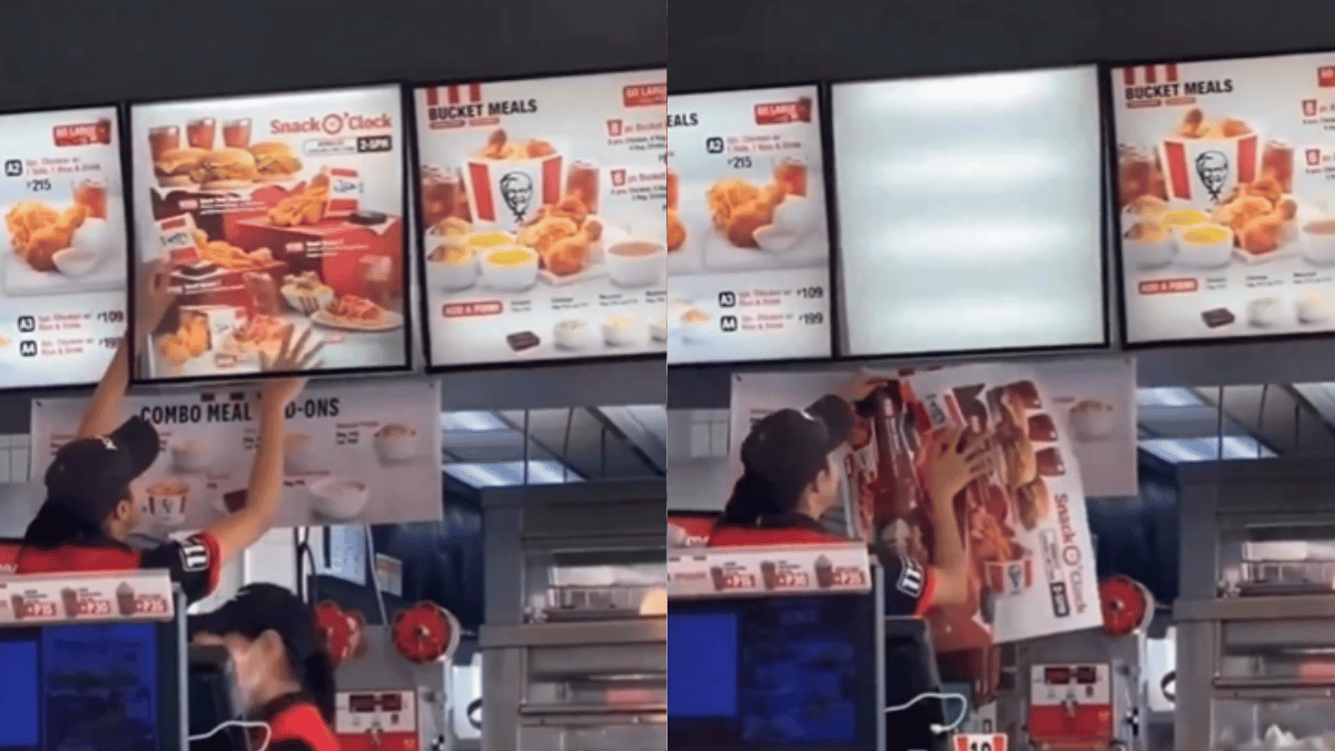 KFC Lovers In Shock After Video Of Employee Changing LED Menu Board ...