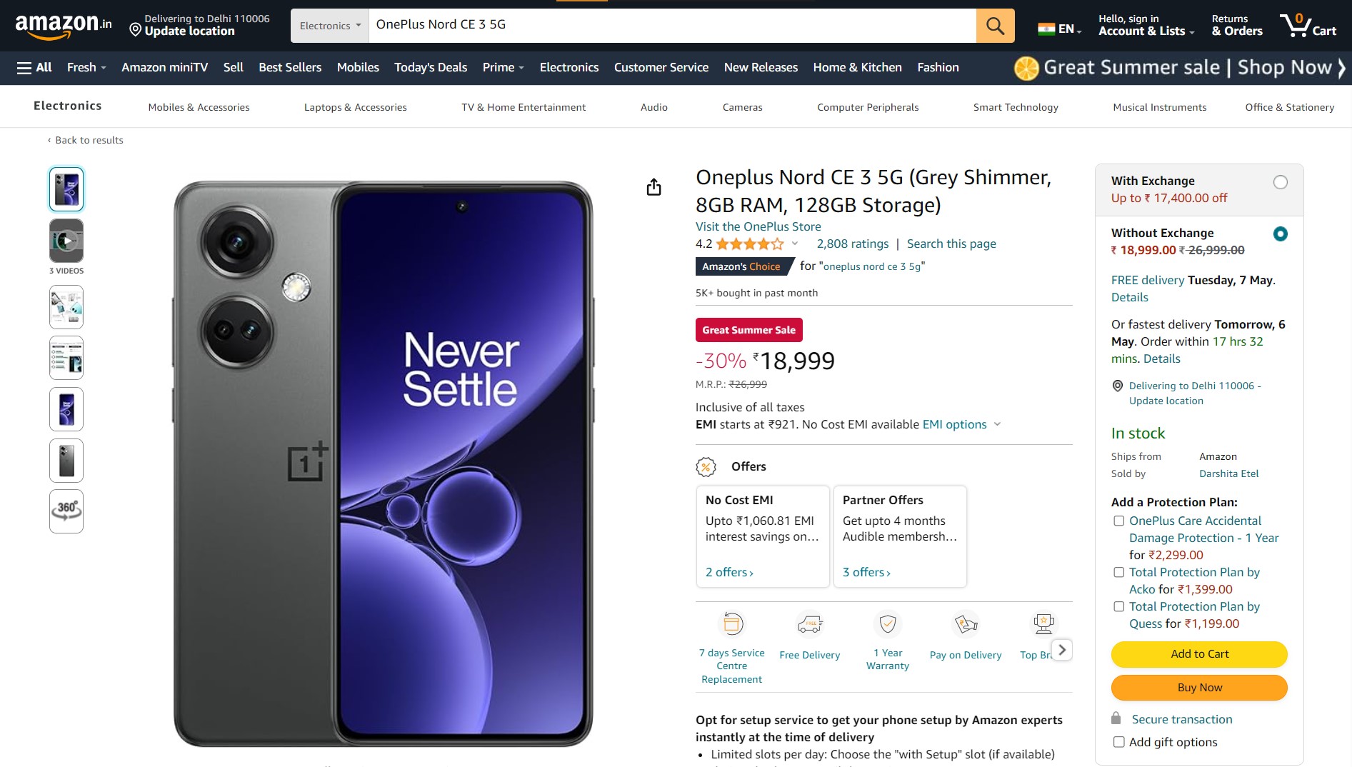 Amazon Great Summer Sale 2024: OnePlus Nord CE 3 Price Drops To 'Lowest Ever', Available Under ...