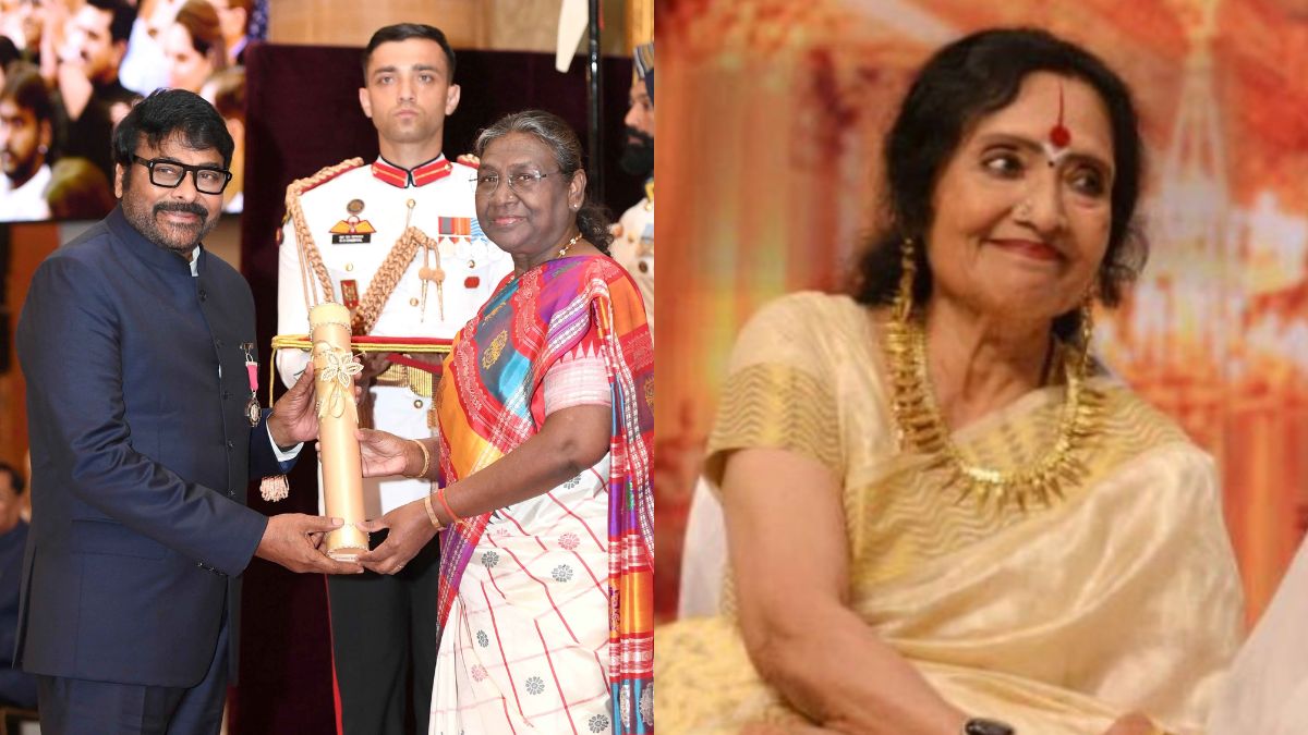 Megastar Chiranjeevi And Vyjayanthimala Conferred With Padma Vibhushan By President Droupadi Murmu
