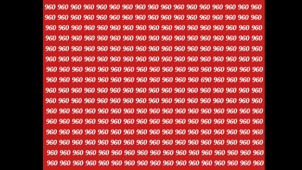 Only People With Strong Vision Can Spot The Odd Number Among The 960s ...