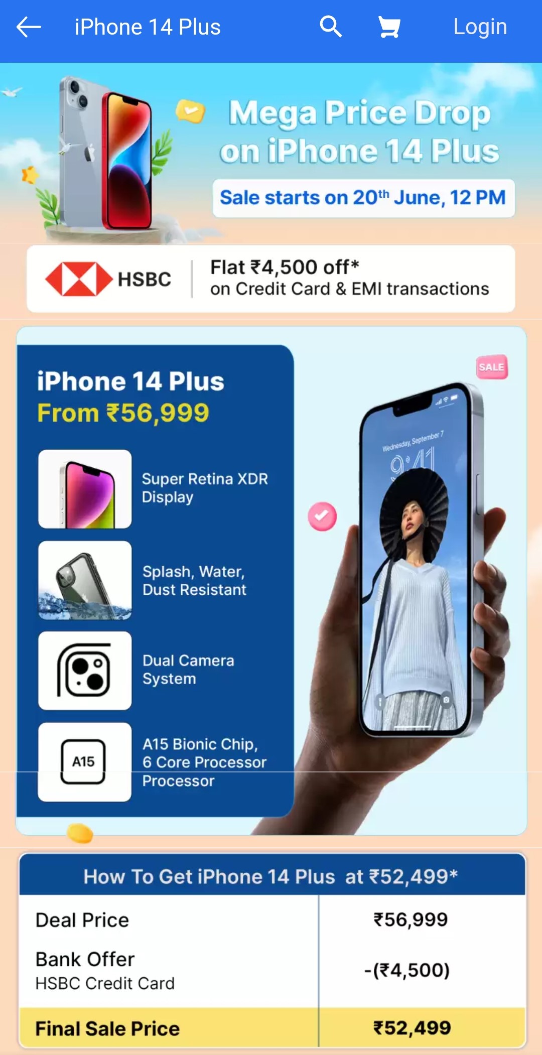 iPhone 14 Plus Price To Drop Below Rs 52,500 With Offers On This Day ...