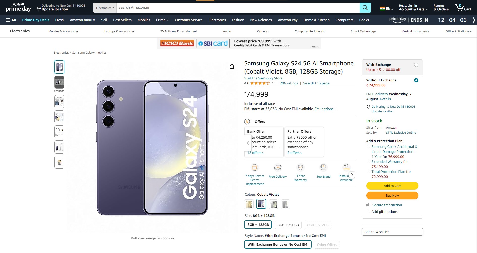 Amazon Prime Day Sale 2024: Samsung Galaxy S24 Price In India Down By ...