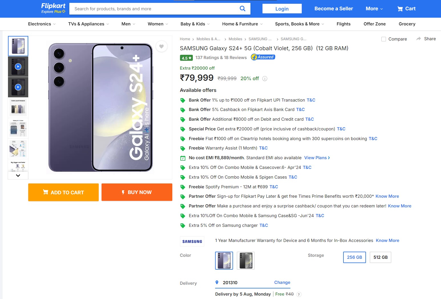 Samsung S24 Plus Price Drops To Rs 72,000 After Offer On Flipkart ...