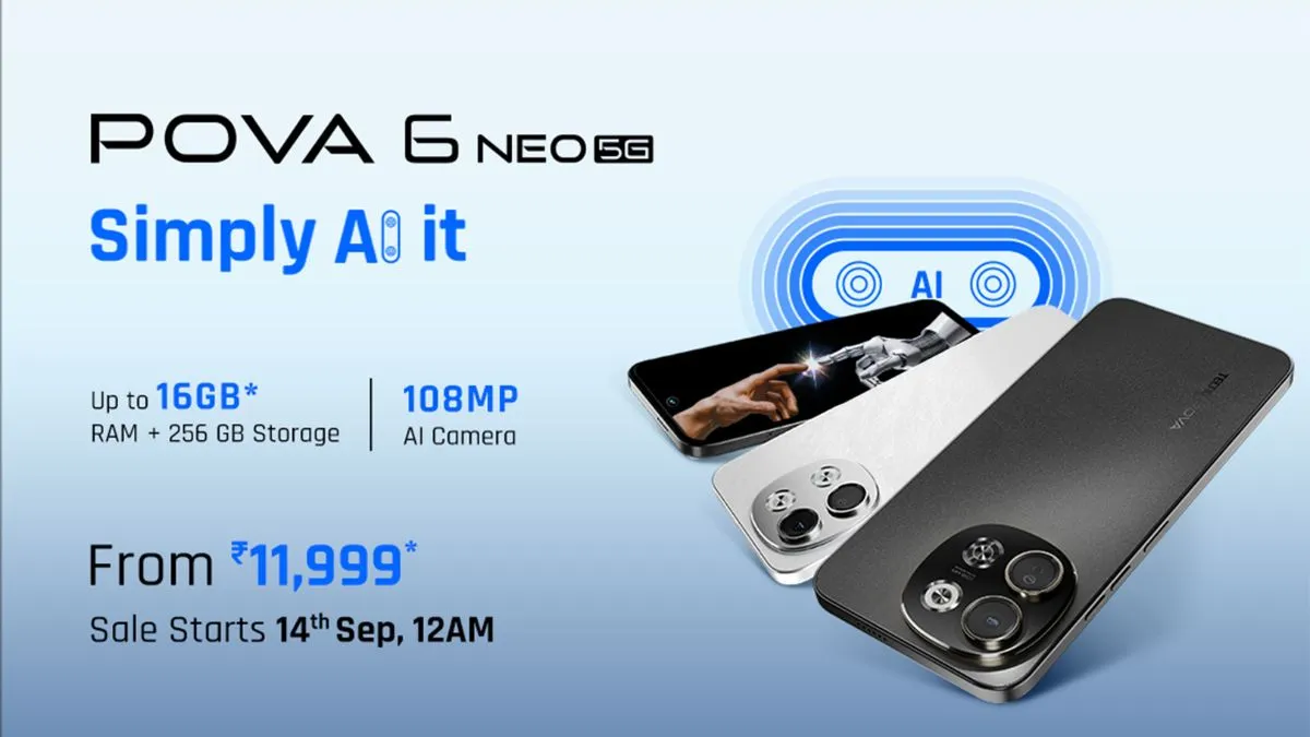Tecno Pova 6 Neo 5G Launched In India With 108 MP Camera, AI Features ...