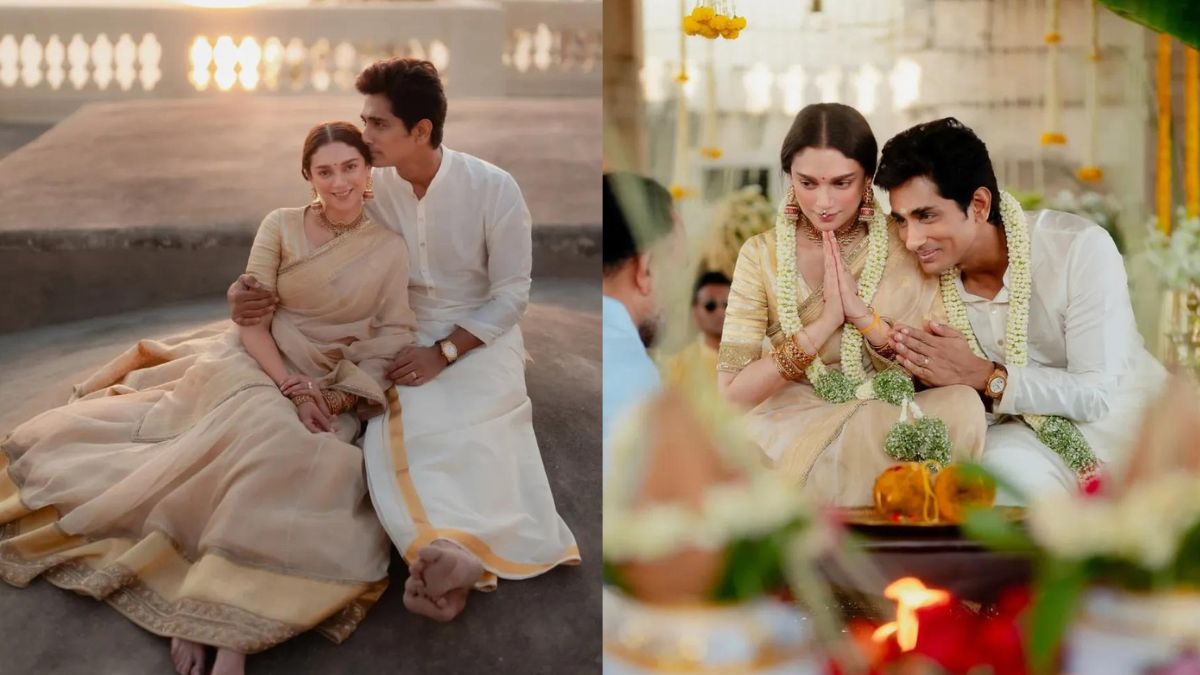 Aditi Rao Hydari’s Elegant Wedding Look In Exquisite Golden Saree Is ...
