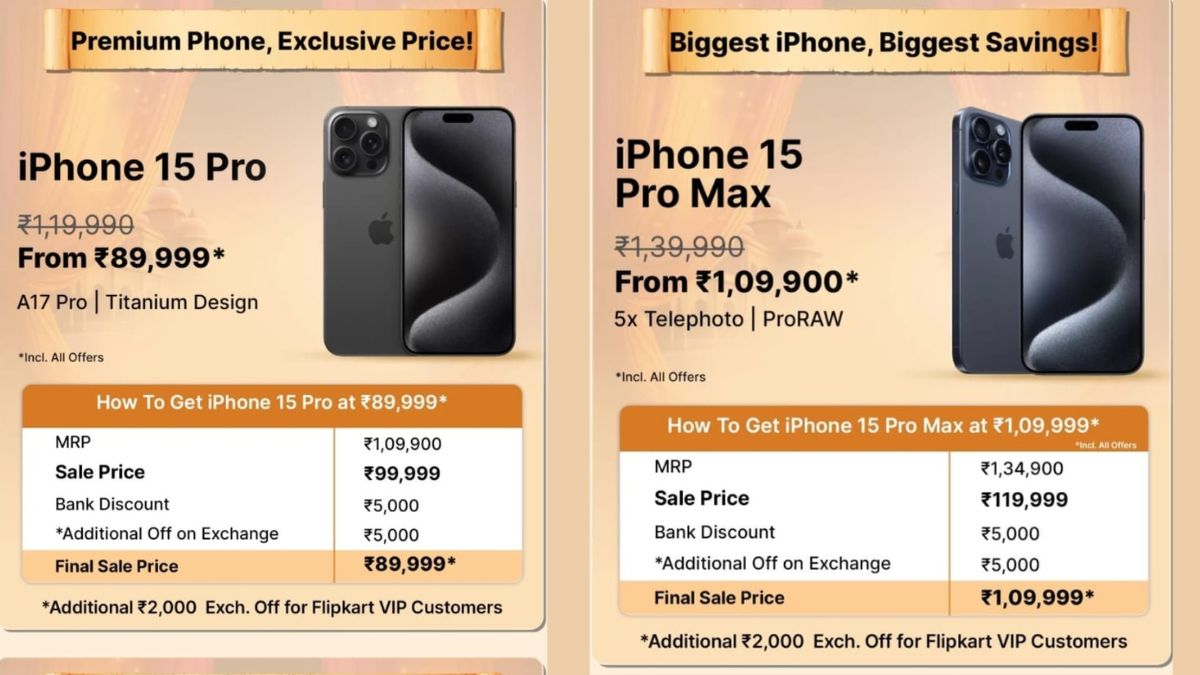 Flipkart Big Billion Days 2024: iPhone 15 Pro Price Drops Below Rs ...
