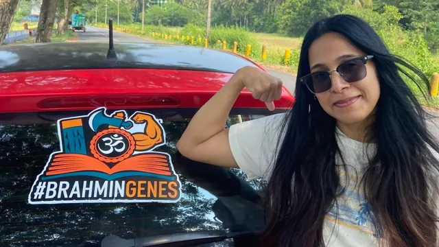 Brahmin Genes Sticker Stamped By Bengaluru CEO Anuradha Tiwari On Car ...