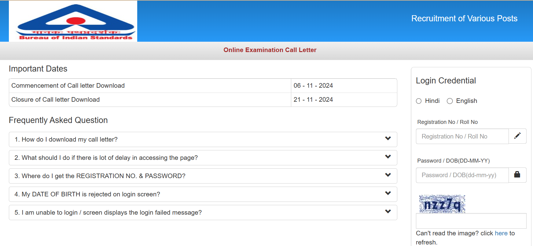 BIS Admit Card 2024 Out: BIS Group A, B, C Call Letter Released At bis ...
