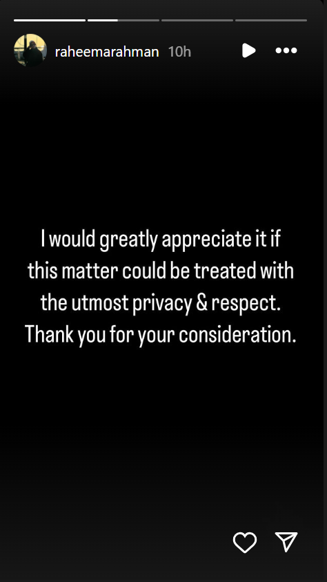 AR Rahman's Daughter Raheema Breaks Silence On Parents' Separation ...