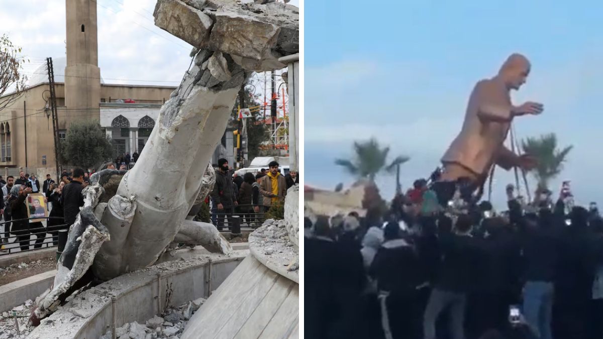 Syrian Regime Change: People Join Rebels In Toppling, Dragging Statues ...
