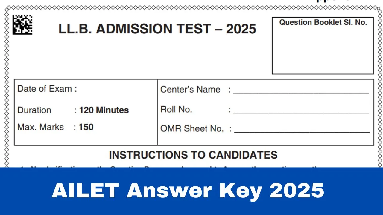 AILET Answer Key 2025 Released At nationallawuniversitydelhi.in; Raise Objection By Dec 10