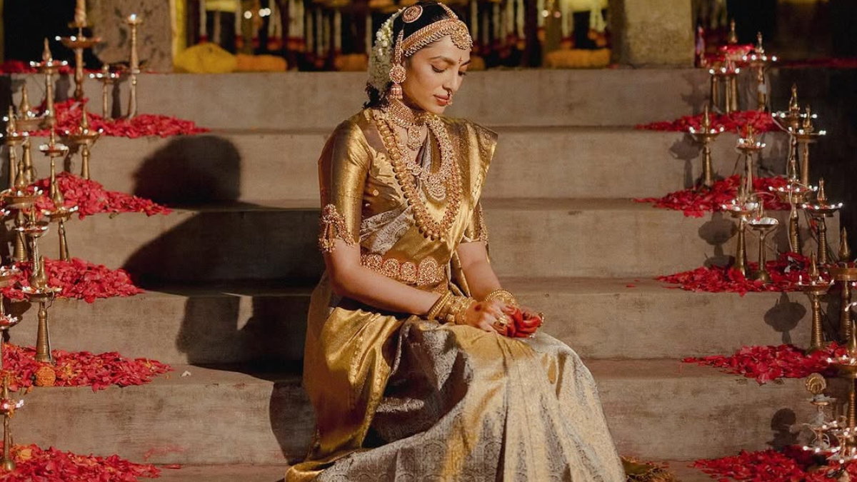 Sobhita Dhulipala Wins 'Most Beautiful Bride' In Antique Gold Pattu Cheera Saree For Wedding ...