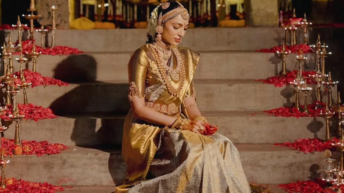 Sobhita Dhulipala Wins 'Most Beautiful Bride' In Antique Gold Pattu Cheera Saree For Wedding ...