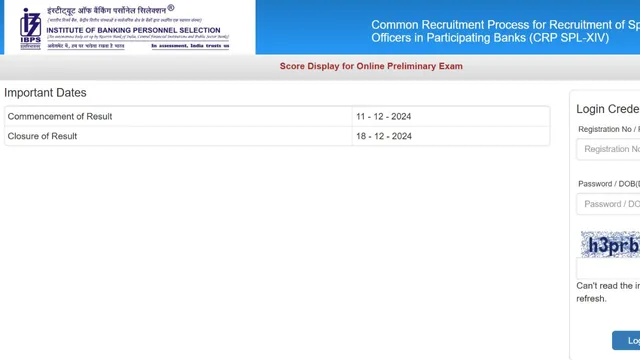 IBPS SO Prelims 2024 Scorecard Declared At ibps.in; Get Direct Link Here