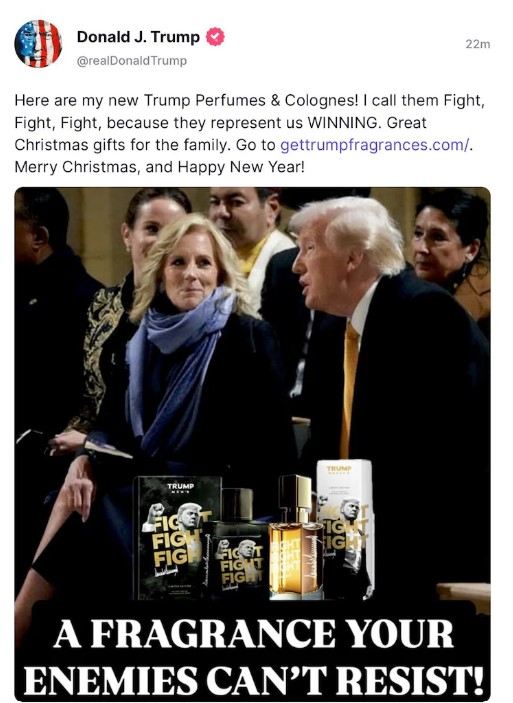 Donald Trump Uses Jill Biden’s Photo To Launch Fragrance Line, Netizens ...