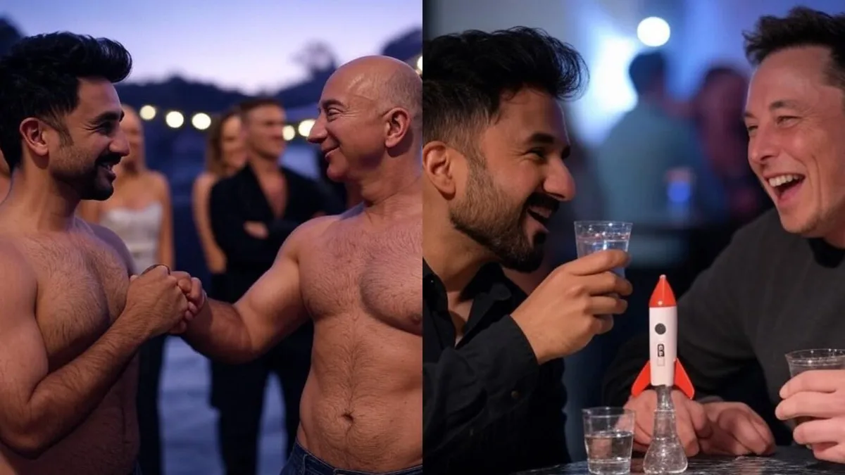 Vir Das Goes Shirtless With Jeff Bezos And Chills With Elon Musk In ...
