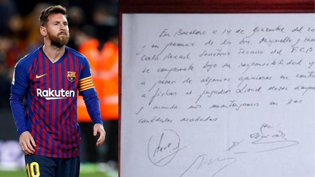 Lionel Messi's First-ever Barcelona Contract On Napkin Set For Auction