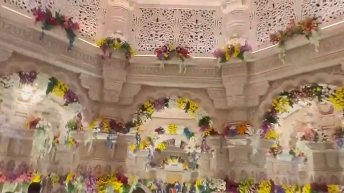 Watch: First Glimpse Of Ayodhya Ram Mandir From Inside Ahead Of Pran ...
