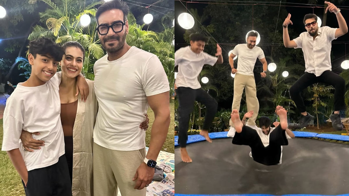 Ajay Devgn Celebrates New Year With Family; Enjoys Trampoline Jumping ...