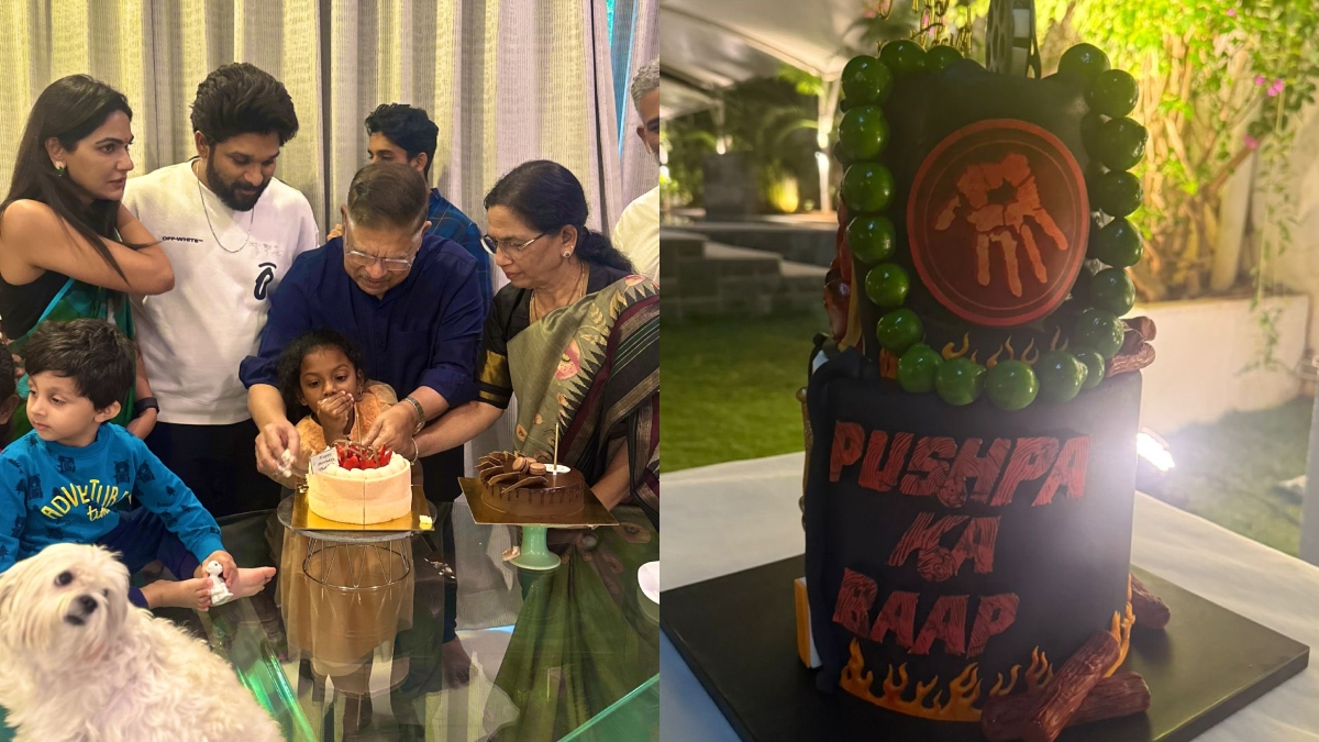 Allu Arjun's Pushpa-Themed Cake For Dad Allu Aravind's Birthday Melts ...