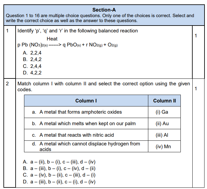 CBSE Sample Paper 2024-25 Class 10: Download Science Sample Paper And ...