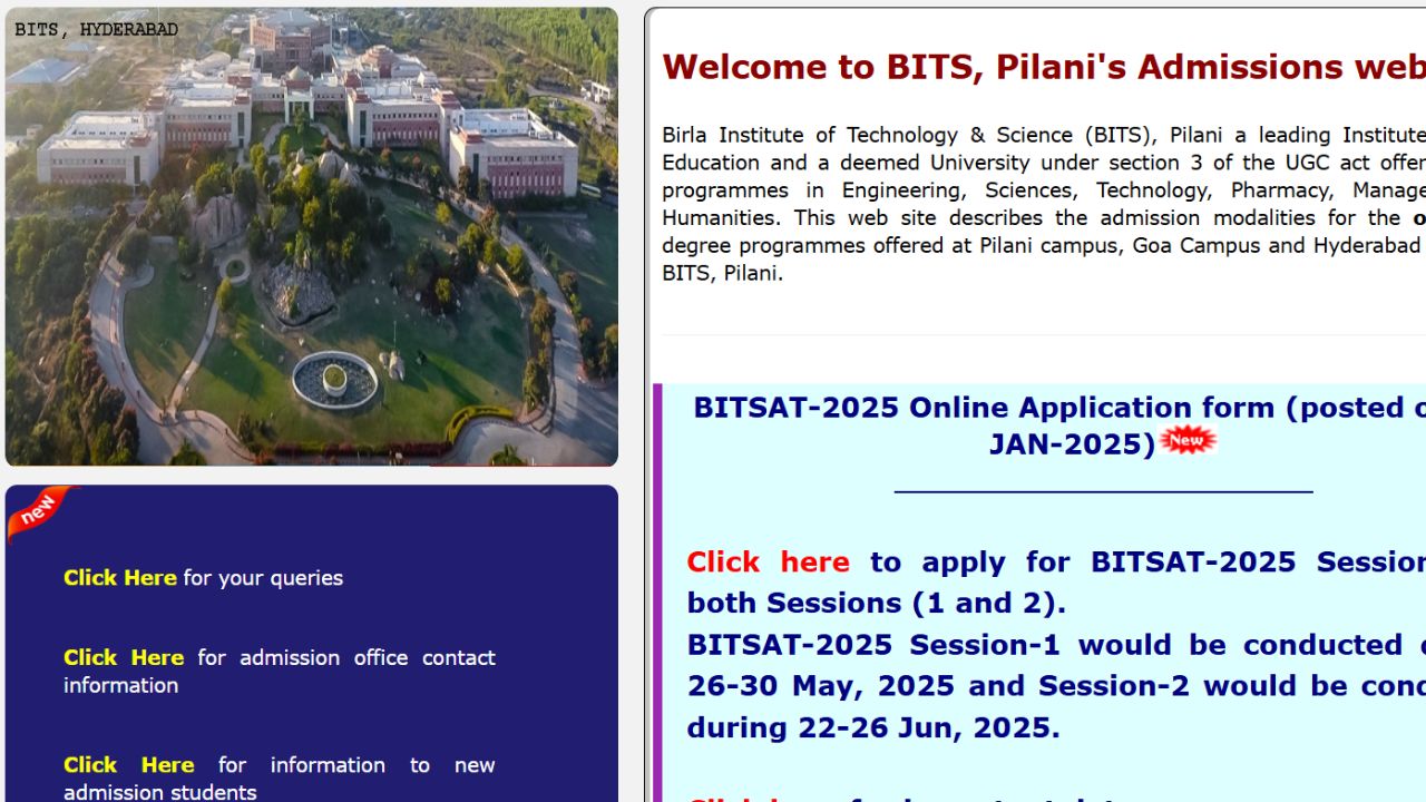 BITSAT 2025 Registration Process Begins At bitsadmission.com; Here's ...