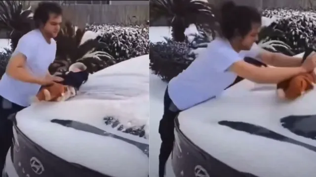 US Man Faces Backlash After Using 3-Month-Old Baby To Clean Snow Off ...