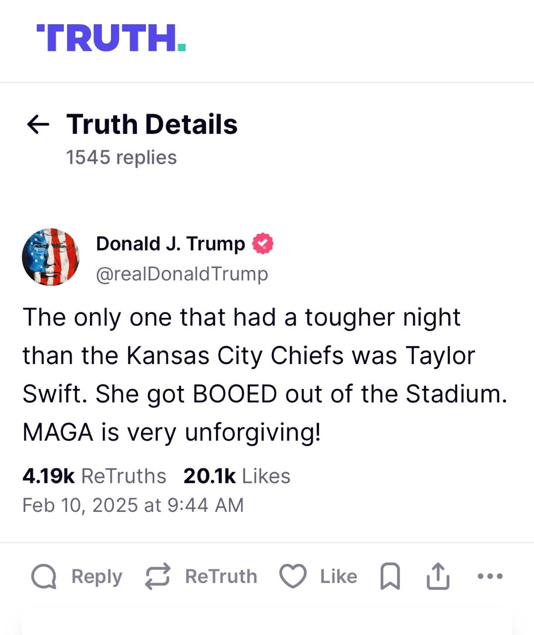 Donald Trump Takes A Dig At Taylor Swift After She Receives Boos At ...