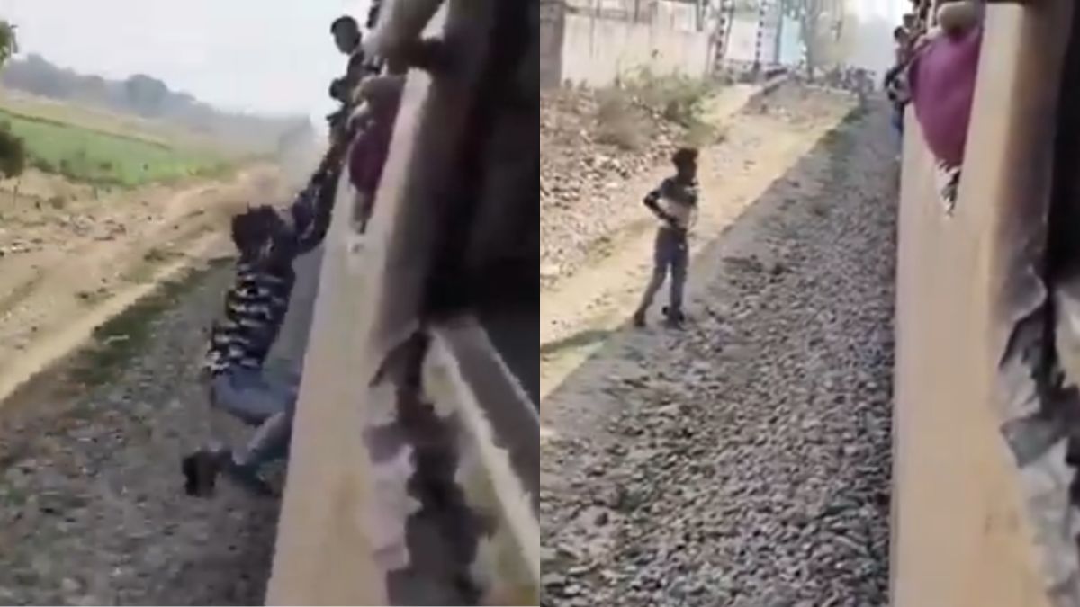 Man Falls From Moving Train While Filming Reel, Rescued Just In Time On ...