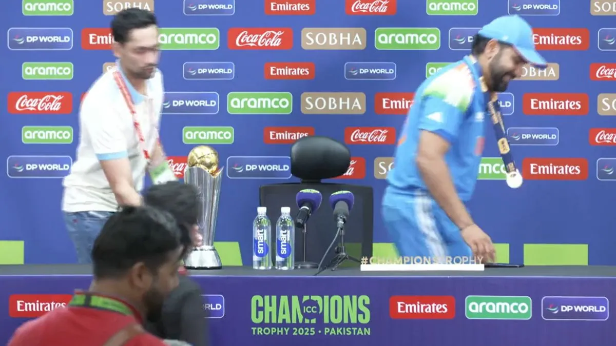 Rohit Sharma Forgets Taking Trophy With Him After Press Conference, Fans React To Indian Captain ...