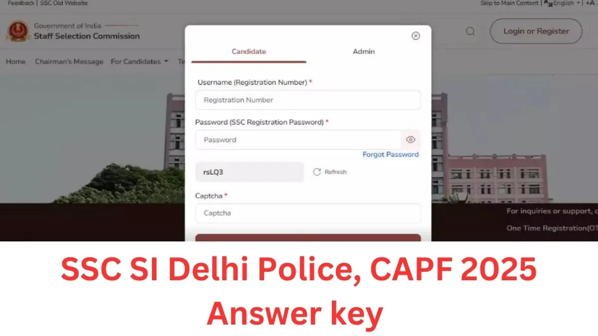 SSC SI Delhi Police, CAPF Paper-II Answer Keys And Response Sheet Released, Check At ssc.gov.in ...
