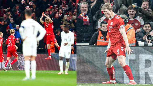 Rasmus Hojlund Hits Cristiano Ronaldo's 'Siuu' Celebration After Scoring Winner For Denmark ...
