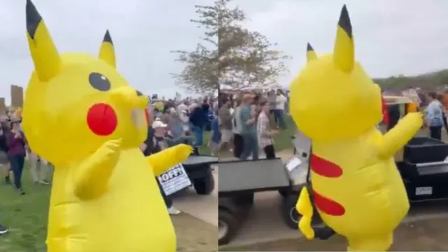 'Pikachu' Steals Spotlight At Massive 'Hands Off' Protest Against Trump ...